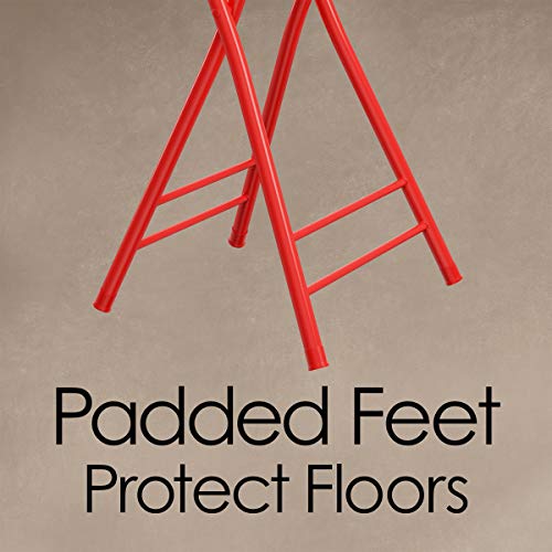 24-Inch Counter Height Bar Stool β Backless Folding Chair with 300lb Capacity for Kitchen, Recreation Room, or Game Room by Trademark Home (Red) Set of 1