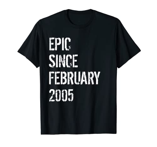 18th Birthday Boys Girls Born February 2005 18 Years Old T-Shirt