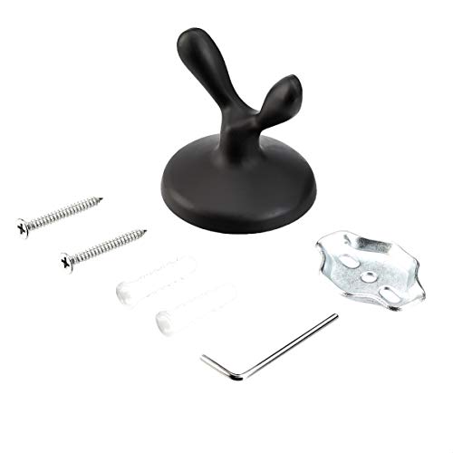 Amazon Basics AB-BR835-FB Robe Hook-Standard, 1-Piece, 2.53 Inch, Flat Black