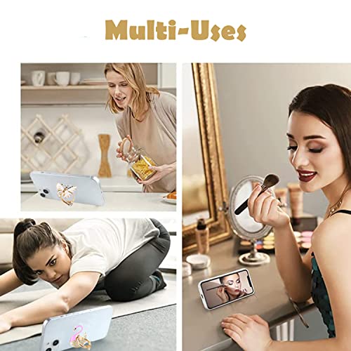 4 Pack Phone Ring Stand, Diamond Bling Butterfly Cell Phone Kickstand Grip, 360 Rotation Universal Multi Angle Metal Phone Ring Holder (2 Butterfly, 2 Swan, 1 Strip)