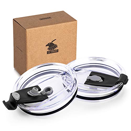 20 oz Tumbler Lids, Fits for 20 oz YETI Rambler, Atlin, Juro, SUNWILL, Umite Chef and More, Koodee 2 Pack Spill-proof Lids,Covers for 20 Ounce Tumbler,Cup (Black)