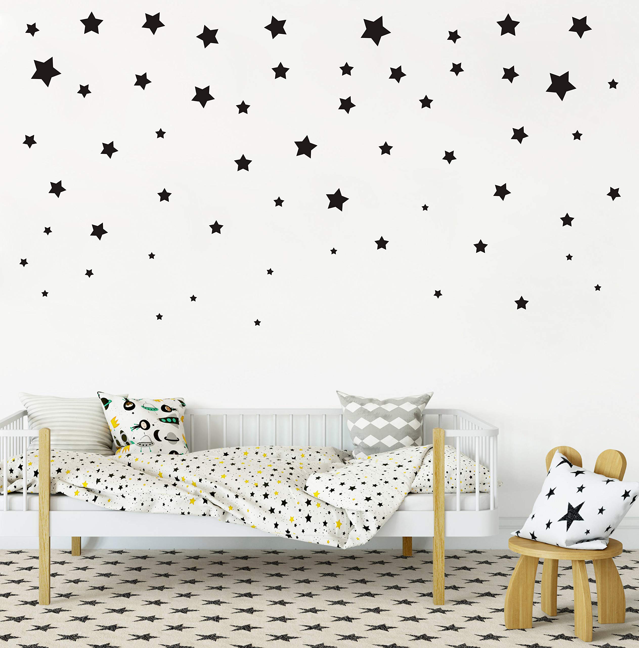 190 Pices Star Wall Decals, Matte Vinyl, Easy to Use, Removable for Kids' Bedroom, Home Decor Wall Stickers Y17 (Ice Blue, Matte Gold)