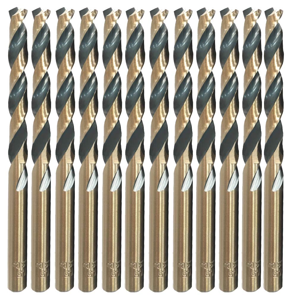 12PCS,1/8", Black and Gold Drill Bits