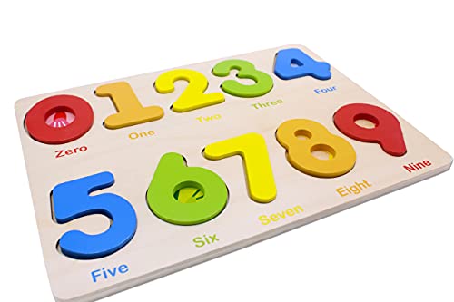 Aile Wooden Preschool Learning Number Puzzles Toys for Kids Age 2-4, Educational Toys