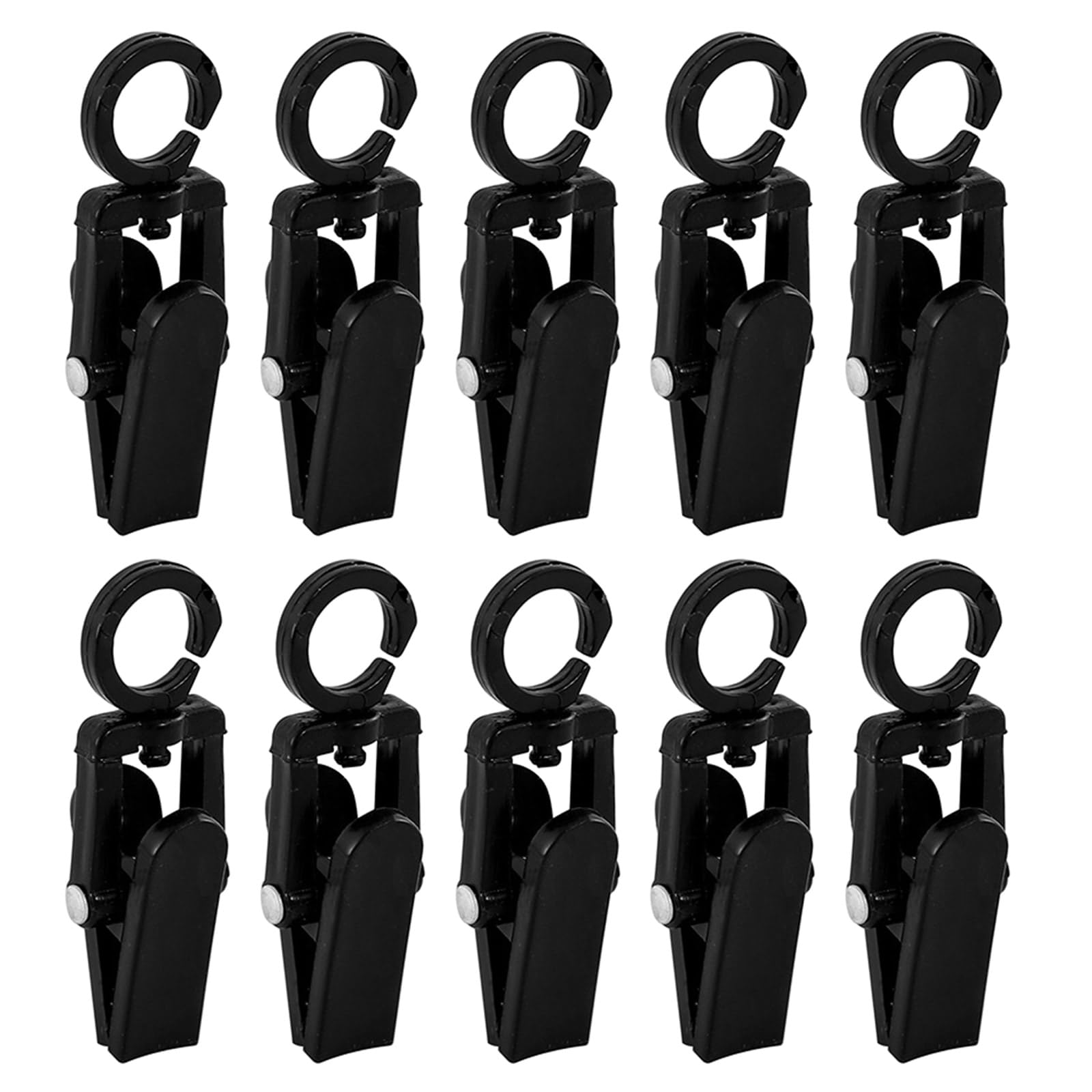10 Pieces Hanging Laundry Hooks Clip Plastic Swivel Hanging Towel Clips Strong Clips with Hanger Hook for Curtain Plastic Towel Clip Hat Clip