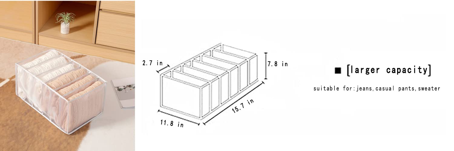 2PCS wardrobe clothes storage box, upgraded version (+large) (+thick) 15.7*11.8*7.8 inches, the compartment design can be folded to store clothes, washable and foldable mesh to separate clothes. (2)