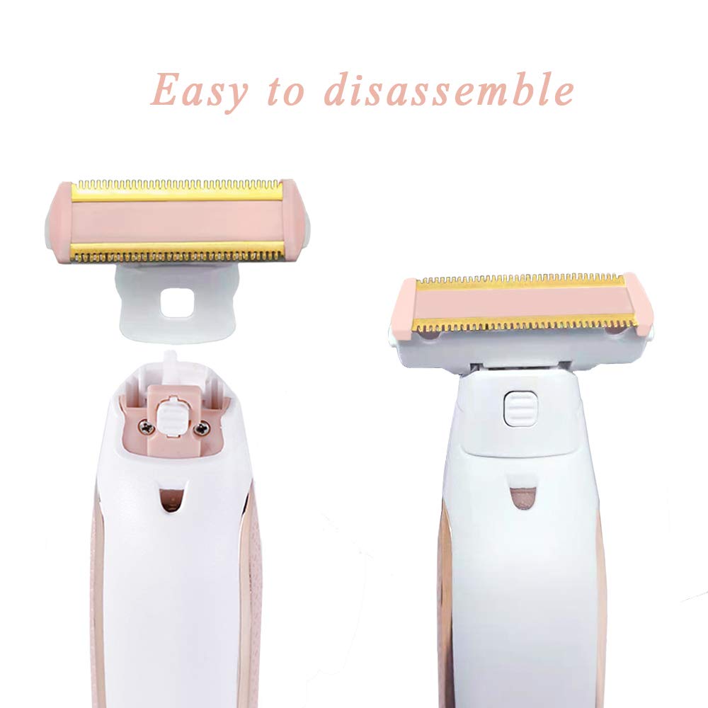 4PCS Shaver Replacement Heads Compatible with Perfect Finishing Touch Flawless Body Rechargeable Ladies Shaver Blades (Shaver Head 4PCS + velvet Bag + 2 Brushes)