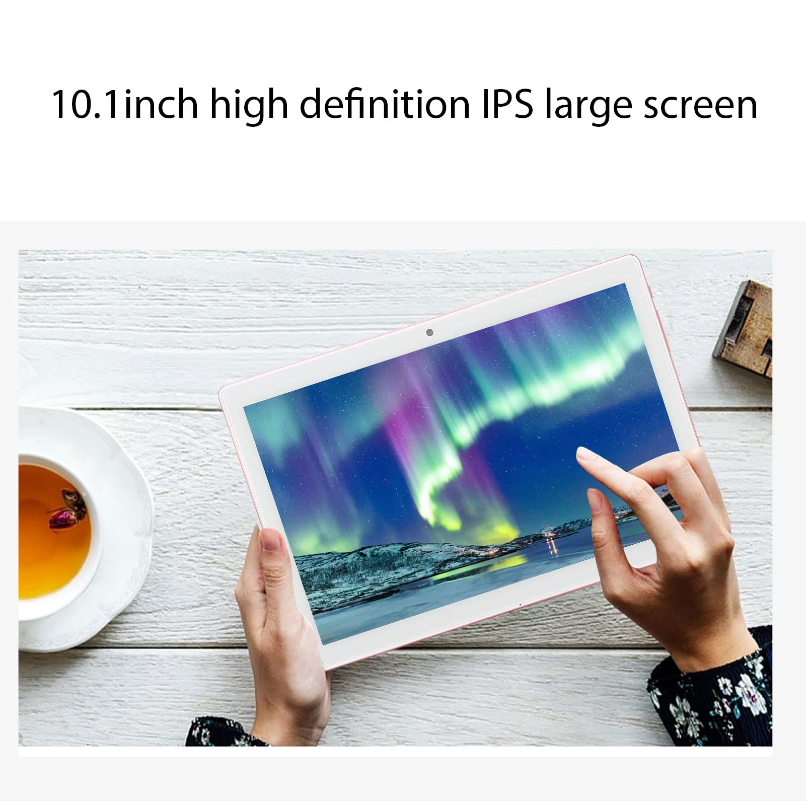 10.1 Inch Tablets, HD IPS Screen, Quadcore, Tablet Touch Screen for Home Use (US Plug)