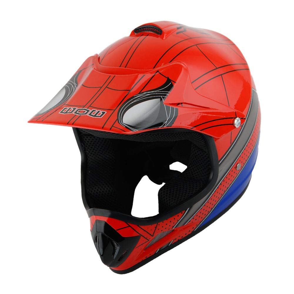 1Storm Youth Kids Motocross Helmet BMX MX ATV Dirt Bike Helmet Spider Red