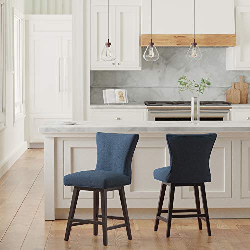 Amazon Brand β Stone & Beam Esme Memory-Swivel Counter-Height Barstool, 39.4"H, Cadet Blue
