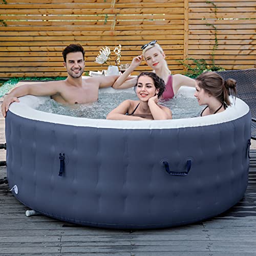 #WEJOY Inflatable Hot Tub 76 x 76 x 27 in Air Jet Spa 5 Person Outdoor Round Heated Hot Tub Spa with 120 Bubble Jets