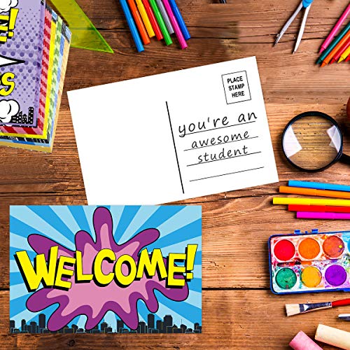 36 Colorful Welcome Postcards with 6 Designs Welcome Back to School Greeting Cards for Children