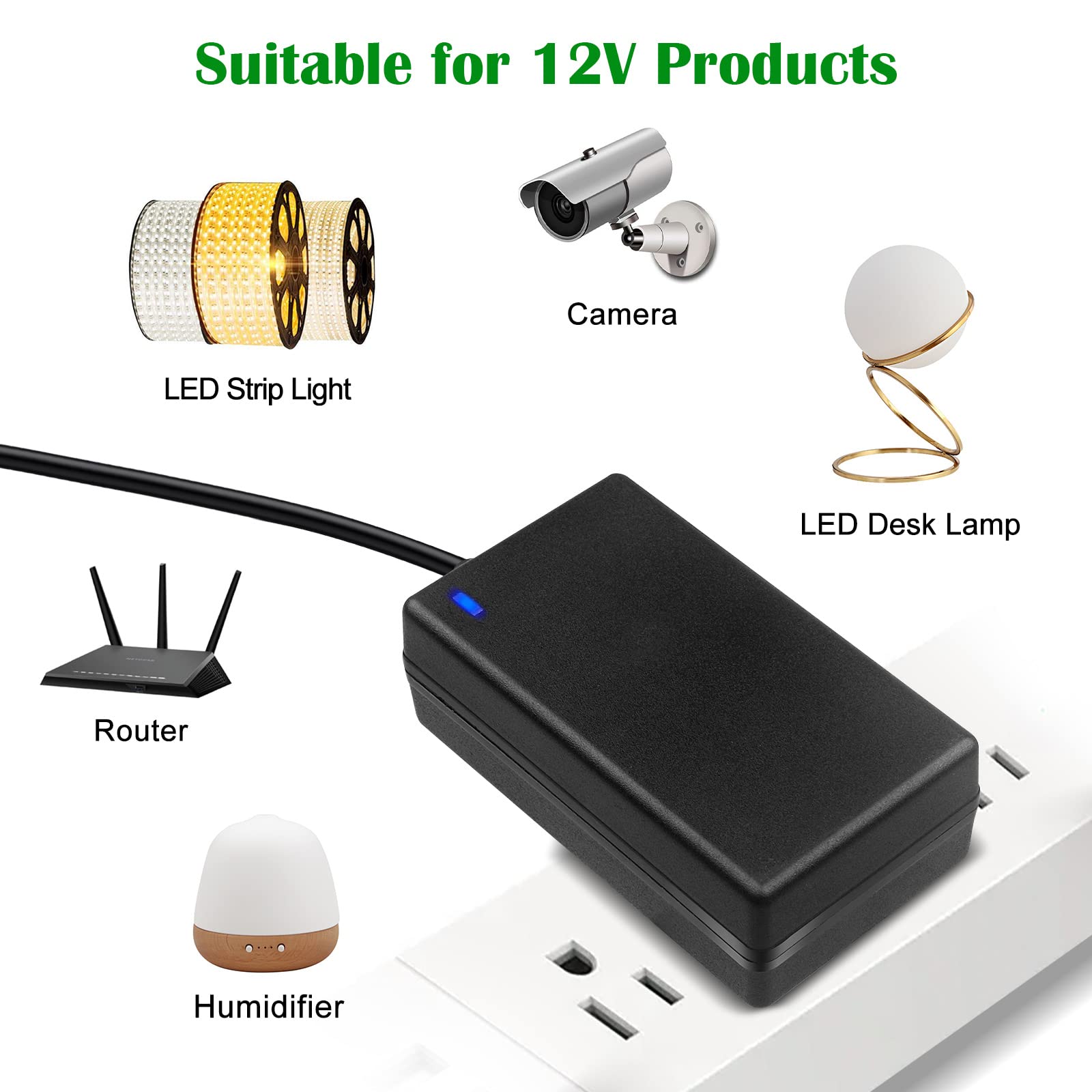12V 3.5A Power Supply Adapter - LeTaoXing AC 100V-240V Converter DC 12V 2.5A 3A 3.5A(Max) Wall Charger 12V/3.5A for Netgear Nighthawk Router Devices R6700 R6900 R7500 C6900 C7000 (6.6FT Cord)