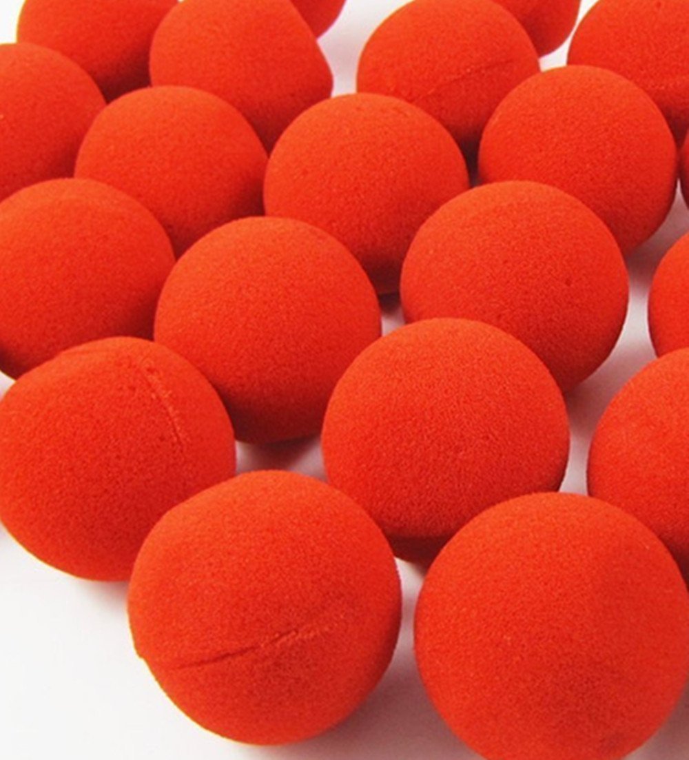 12Pcs Red Foam Clown Noses for Party Halloween Costume Supplies