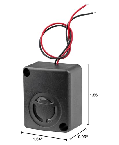110dB Electronic Black Mini Piezo Alarm Siren DC 12V Insurance AntiTheft HighDecibel Square Shell Active Buzzer Alarm for Car Safes 4PCS