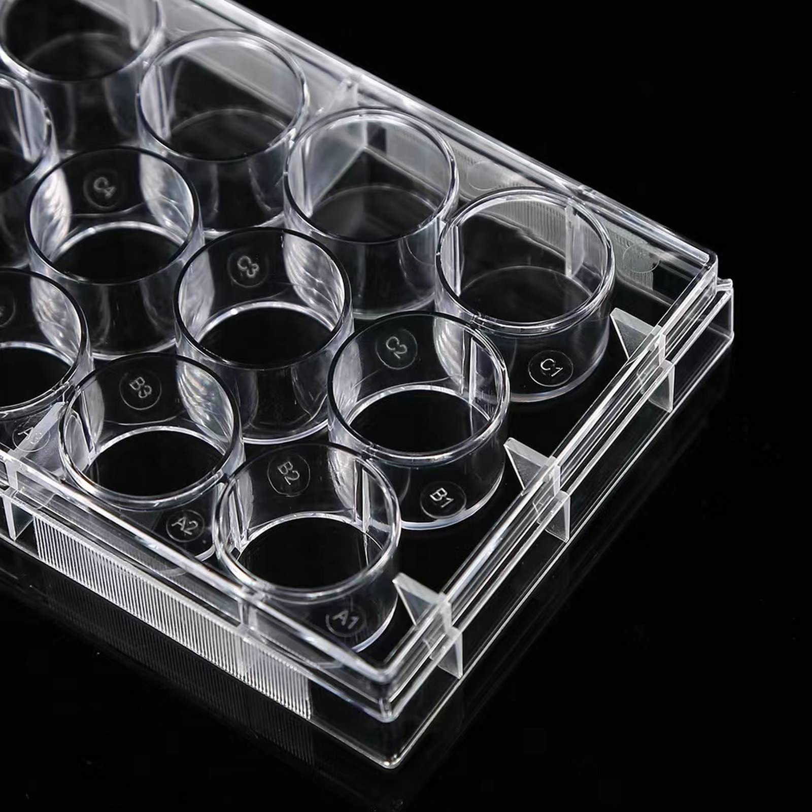 12-Well Tissue Culture Plate - Individually Wrapped, with Lid,Flat Bottom Wells(Pack of 10)