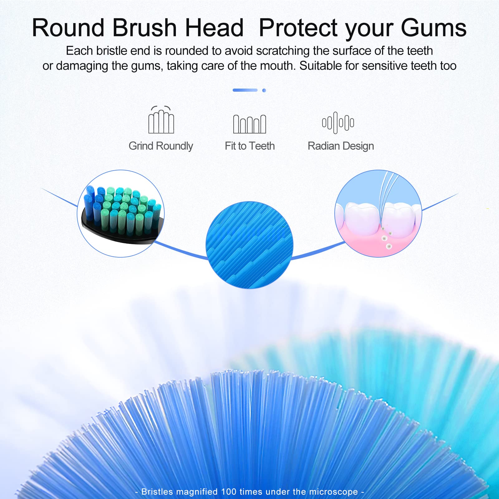 5 Pack Electric Toothbrush Replacement Heads Compatible with Fairywill,Toothbrush Heads Compatible with FW-507/508/551/515/917/959/2011,FW-D1/D3/D7/D8