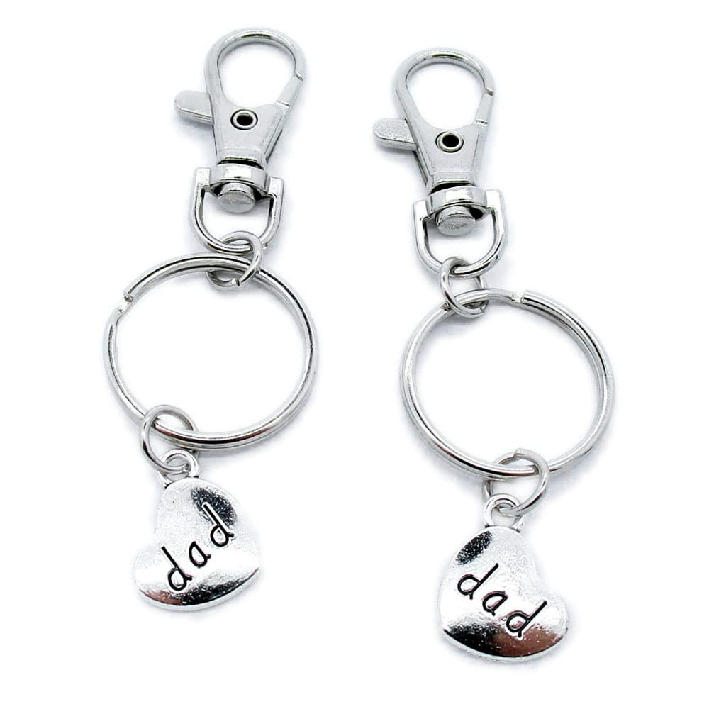 100 Pieces Keychain Keyring Door Car Key Chain Ring Wholesale Supplier Clasps FU0V8T Dad Love Heart