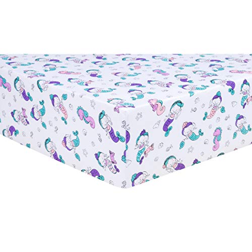 Trend Lab Jersey Fitted Crib Sheet, Mermaids