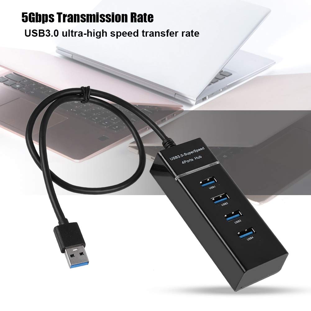 4 Port USB3.0 HUB - 5Gbps Charging Dock Station - Ultra-Slim - Plug & Play with LED - Charging Hub Adapter - for Phone/Tablet/PC/Windows