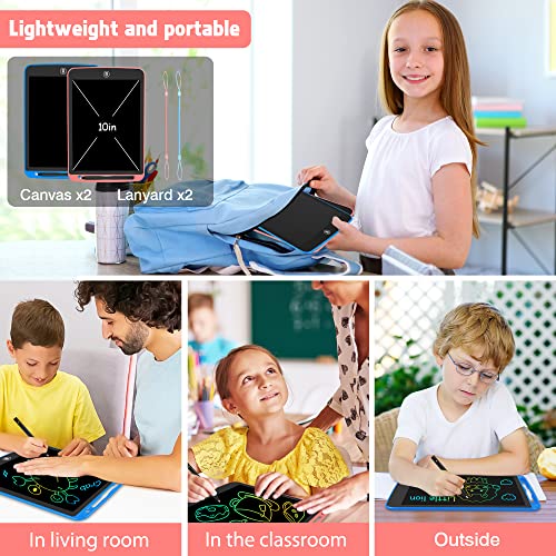 2 Pack LCD Writing Tablet for Kids, Colorful 10 Inch Doodle Board Drawing Pad, Scribbler Boards Drawing Tablet, Kids Learning Educational Toys Gifts for 2 3 4 5 6 7 8 Year Old Girls Boys Toddlers