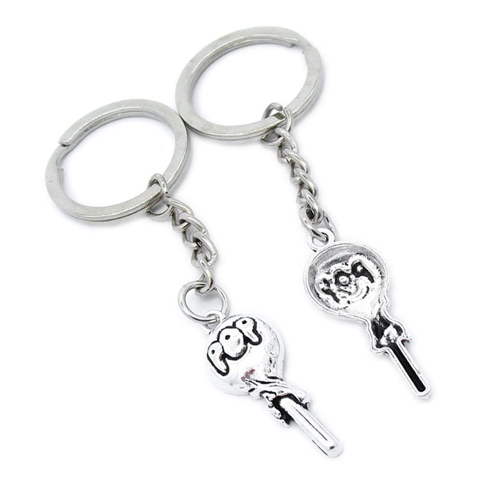 100 Pieces Keychain Keyring Door Car Key Chain Ring Tag Charms Supplies CR8B8H Lollipop Lolly