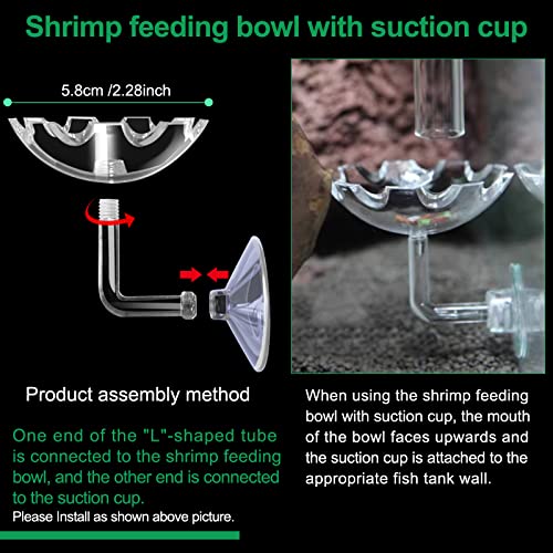 11.8 Inch Shrimp Feeding Tube with Shrimp Feeding Dish,Shrimp Feeding Bowl with Suction Cup,Feeding Tube Cleaning Brush,Aquarium Feeder with Bulb,Feeding Ring,Aquarium Sucker Feeding clamp,Fish net
