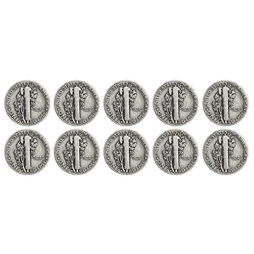 $1 Face Silver Mercury Dimes 1916-1945 Fine