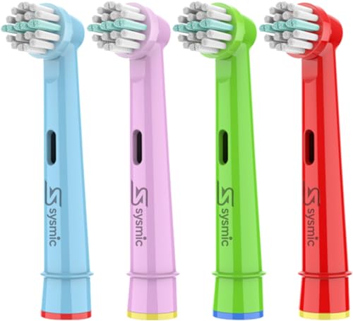 4 x Kids Toothbrush Heads Replacement Oral B Compatible Children Toothbrush Head Child Soft Bristle Refill