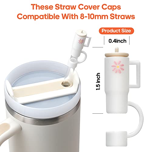 4 PCS Straw Covers Cap for Stanley Cup, Silicone Straw Tip Covers for Stanley 30 & 40 Oz Tumbler with Handle, Straw Toppers for Stanley Tumbler Cup