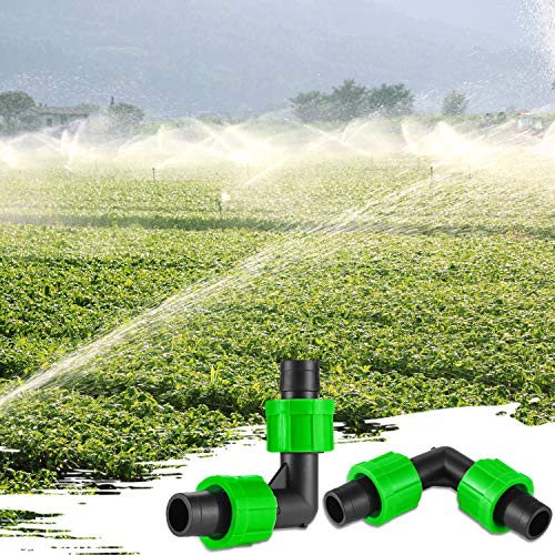 12 Pieces Drip Irrigation Elbow 1/2 Inch Universal Elbow Fitting Hose Elbow Connector, Compatible with 16-17mm Drip Tape Tubing Sprinkler Systems (Green)