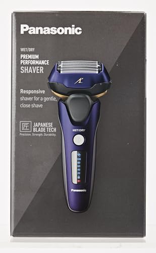 Panasonic ES-LV67-A803 Wet and Dry Shaver, 5 Shaving Heads with Linear Motor, Including Hair Trimmer, Navy Blue