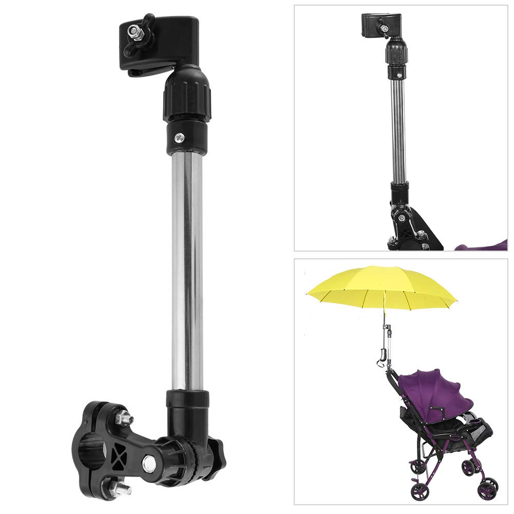 1Pcs Adjustable Umbrella Holder Mount Stand, Rack Stroller Umbrella Holder, Adjustable Length Tube Handle Swivel 360 ° for Stroller, Wheelchair, Rollator, Bike, Pram Sunshade