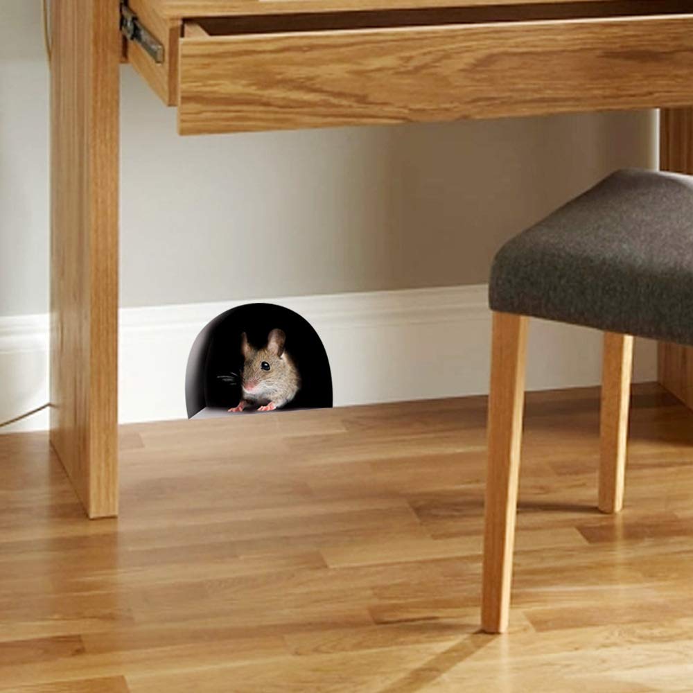 3D Wall Stickers,Realistic Mouse,Hole Wall Mouse in A Hole Wall Decal Fun Art Animal Stickers for Home Decor Living Room Nursery Bedroom Kids Room Wall Decoration