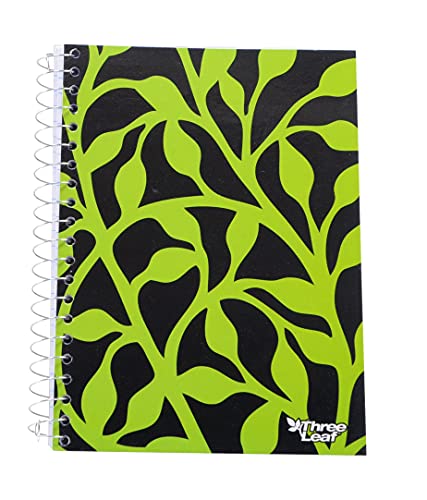 3-Pack - Random Designs - 7" x 5" Spiral Bound Notebook, 120 Sheets per Notebook, College Ruled, Perforated for Easy Tear Outs (3-Pack, Random Designs)