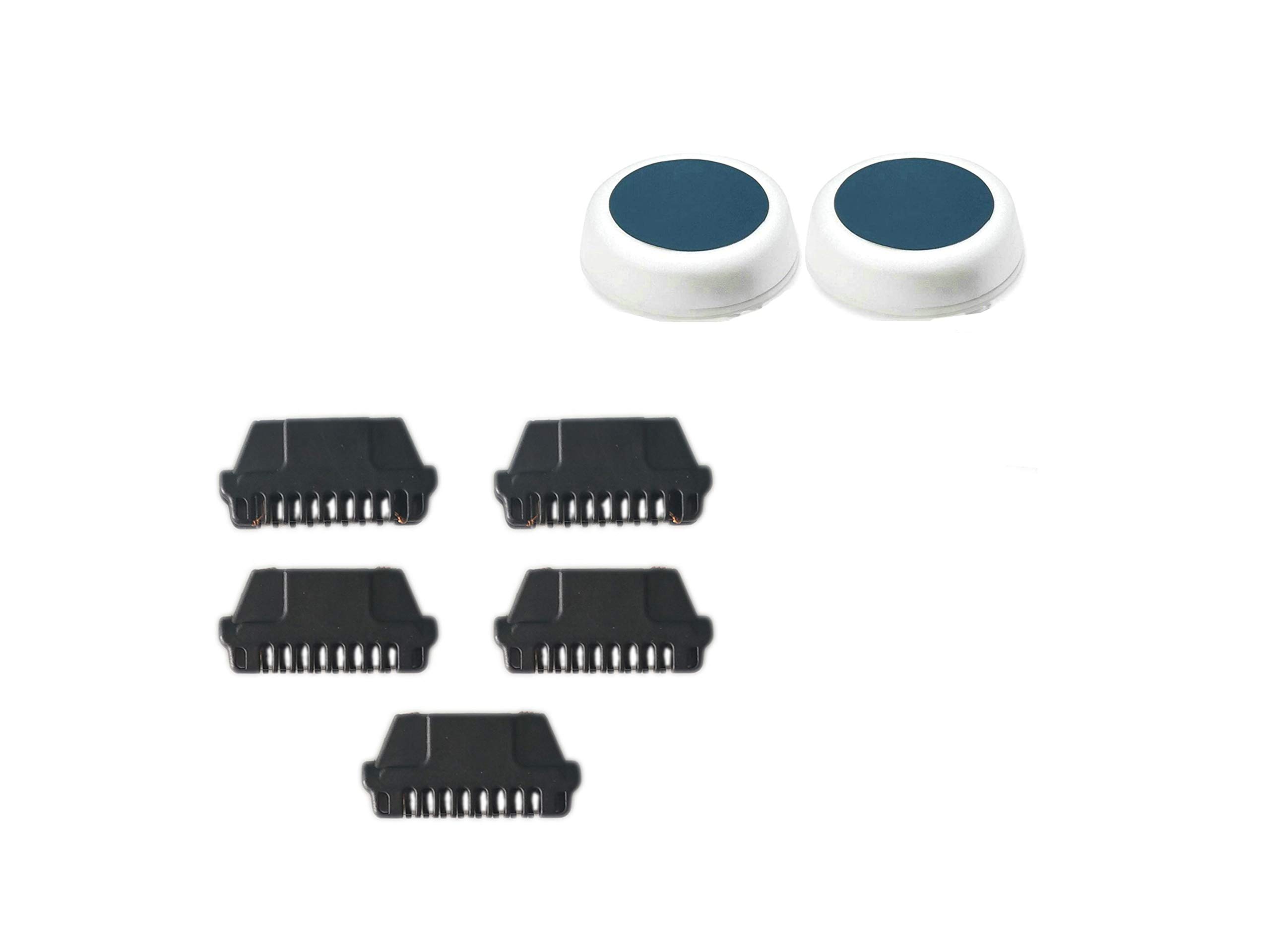 5 Pcs Wide Replacement Thermicon Refill Tips + 2 Small Buffer Refills for Nono Hair Removal Epilator 8800 MINI Pro 3 and Pro 5