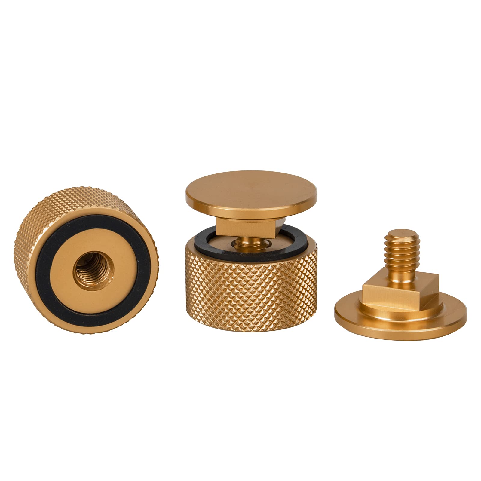 3mirrors Welding Hood (Pipeliner) Helmet Fasteners Gold Headgear Replacement Parts Accessories Screws Flip Hood Aluminum - Anodized w/Silicone Washer 1 Pair