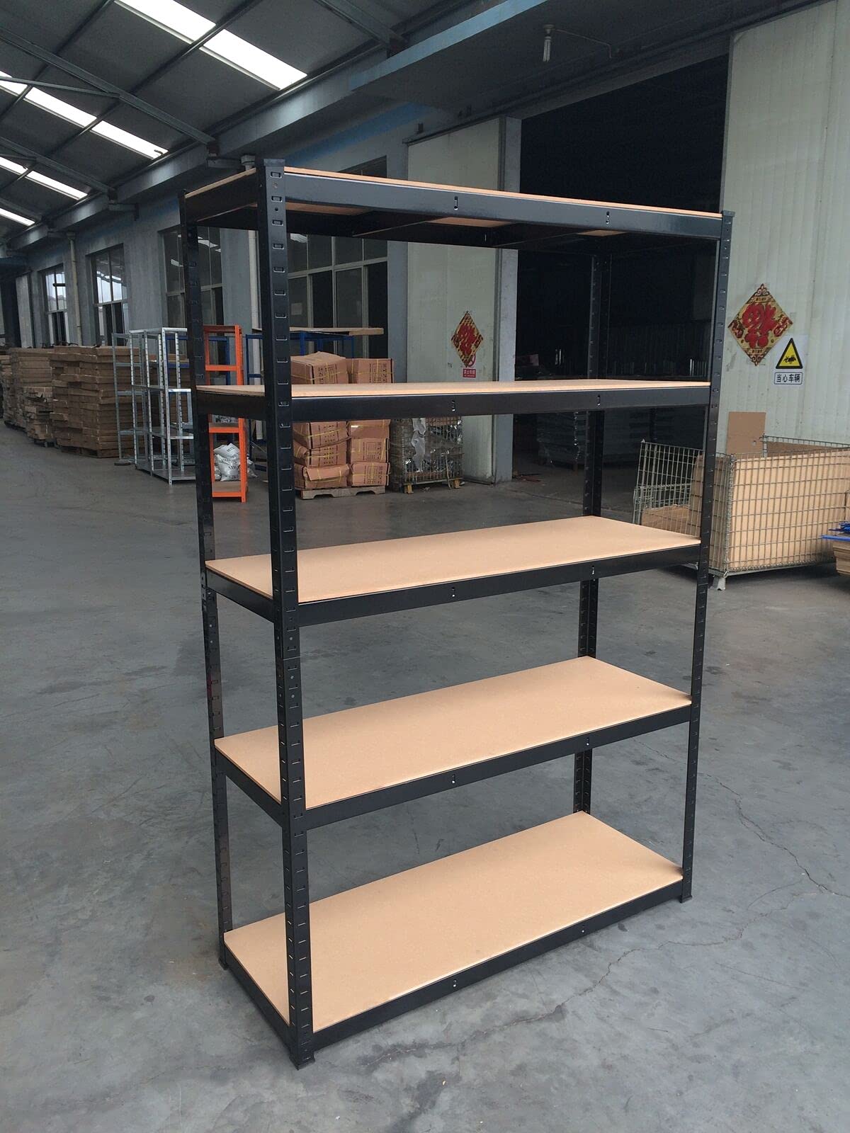 5 Shelf Adjustable Storage Shelving Unit, 59 Inch Tall Heavy Duty Garage Shelf with Boltless System, Metal Multi-Use Storage Shelving for Industrial Workshop / Garage, 1930LBS Total Capacity