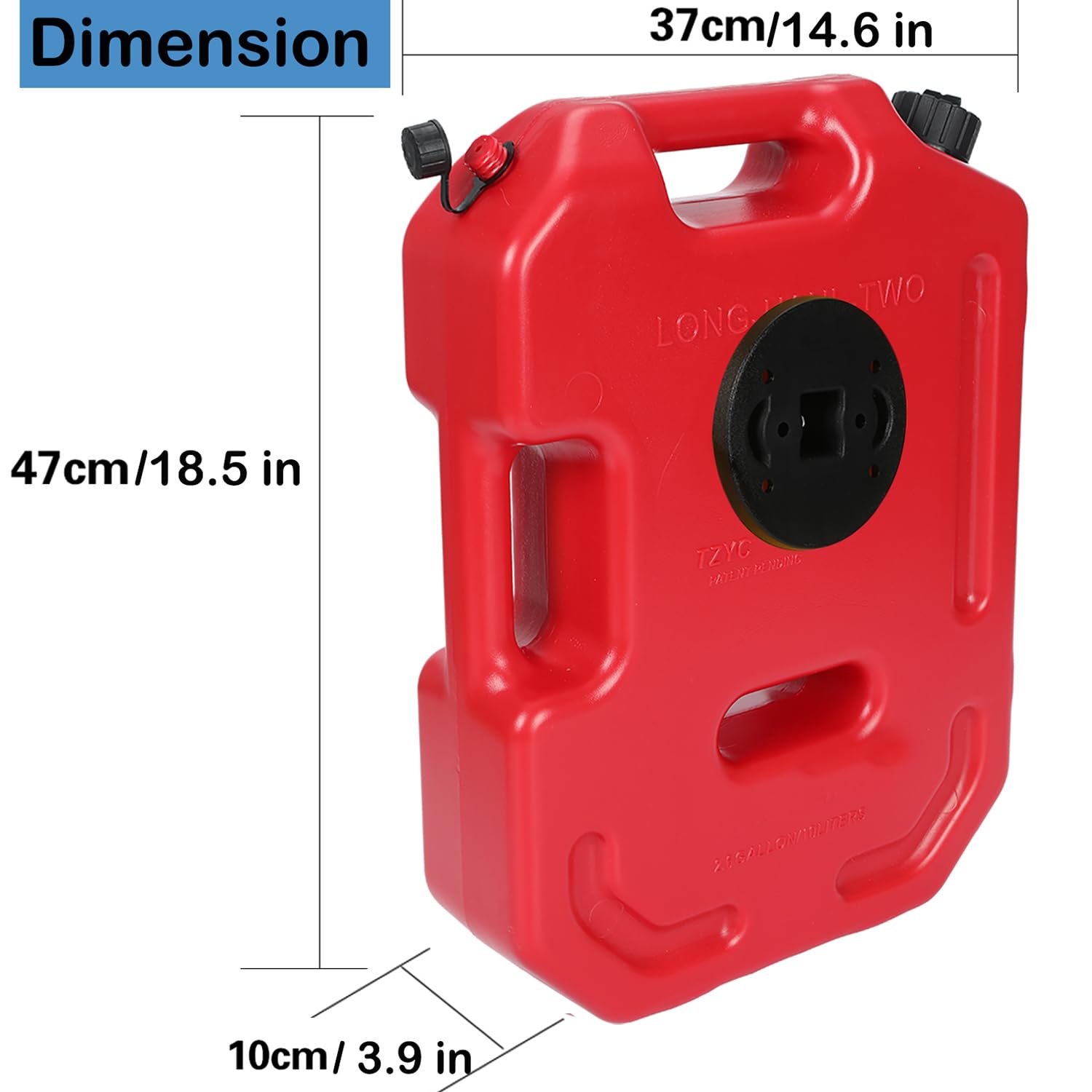 10L Utillity Water Jug Plastic Container with Filling Spout Emergency Backup Tank for Motorcycle SUV UTV ATV