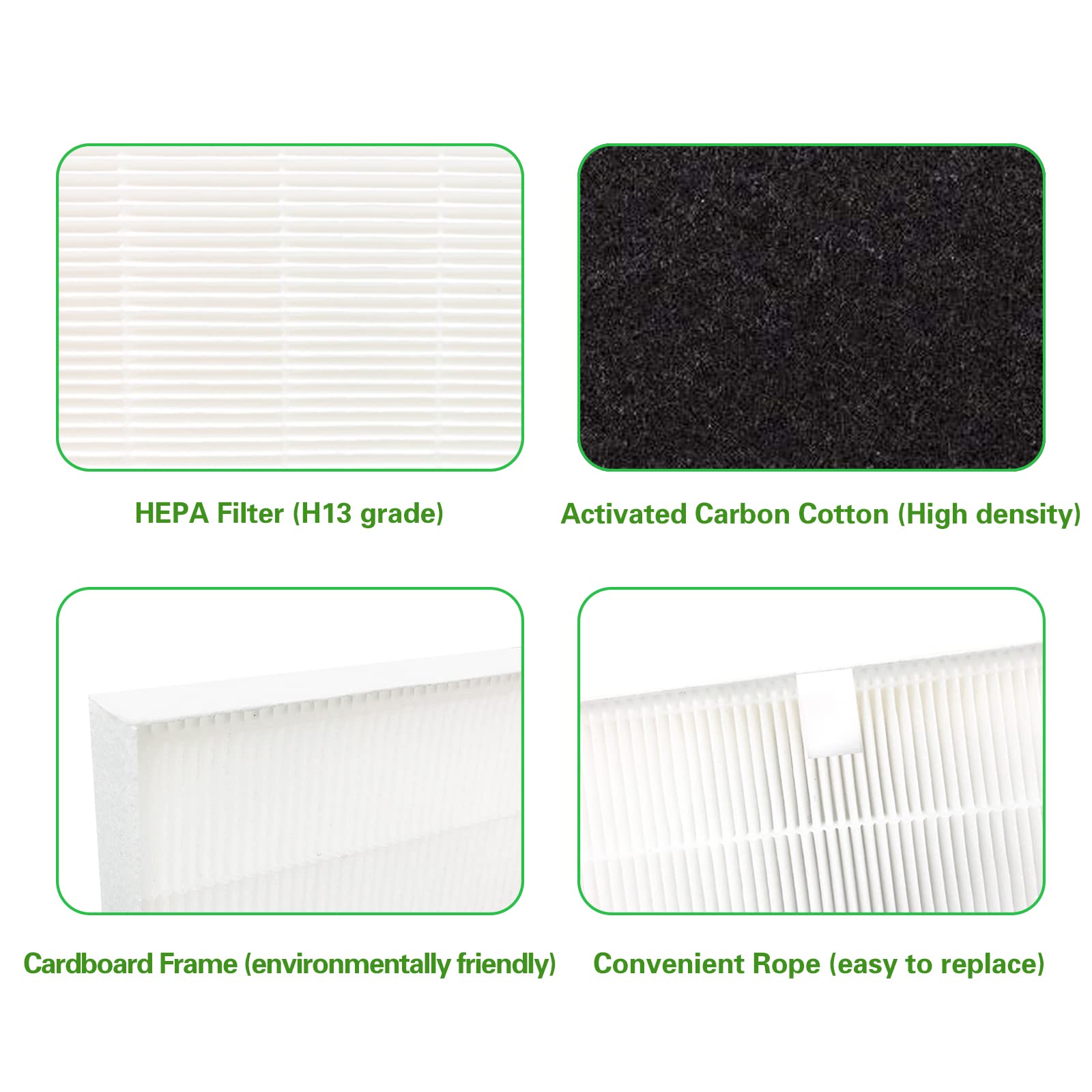 115115 Replacement Filter A, JASENG C535 Filter Replacement Compatible with Winix C535, 5300-2, P300, 5300 Air Machine, 1 HEPA Filter & 4 Carbon Filter