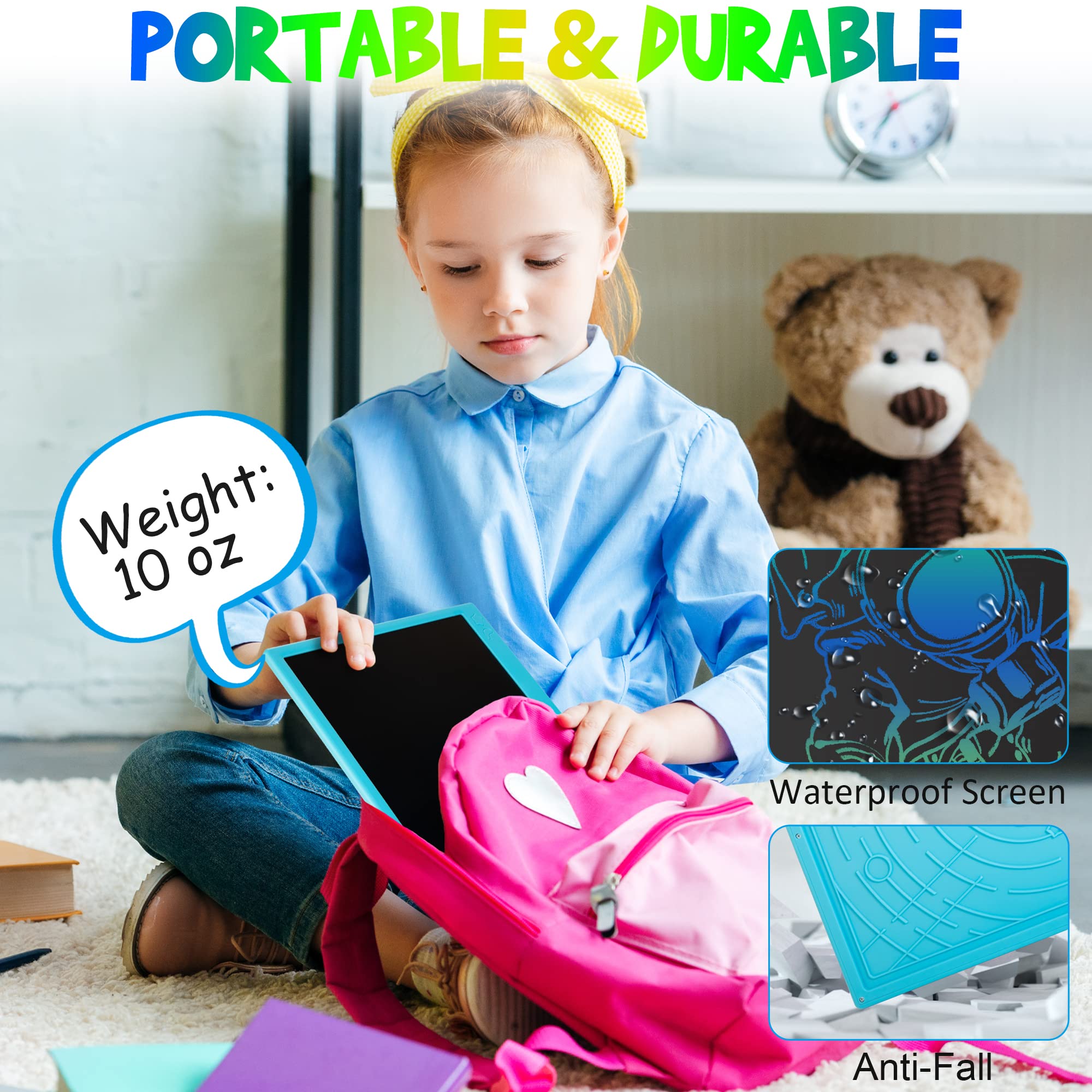 16 Inch Rechargeable LCD Writing Tablet, Erasable & Colorful Doodle Board with Eye-Protecting Large Screen, Educational Learning Toys for 3 4 5 6 7 Year Old Kids, Drawing Tablet Gift for Boys Girls