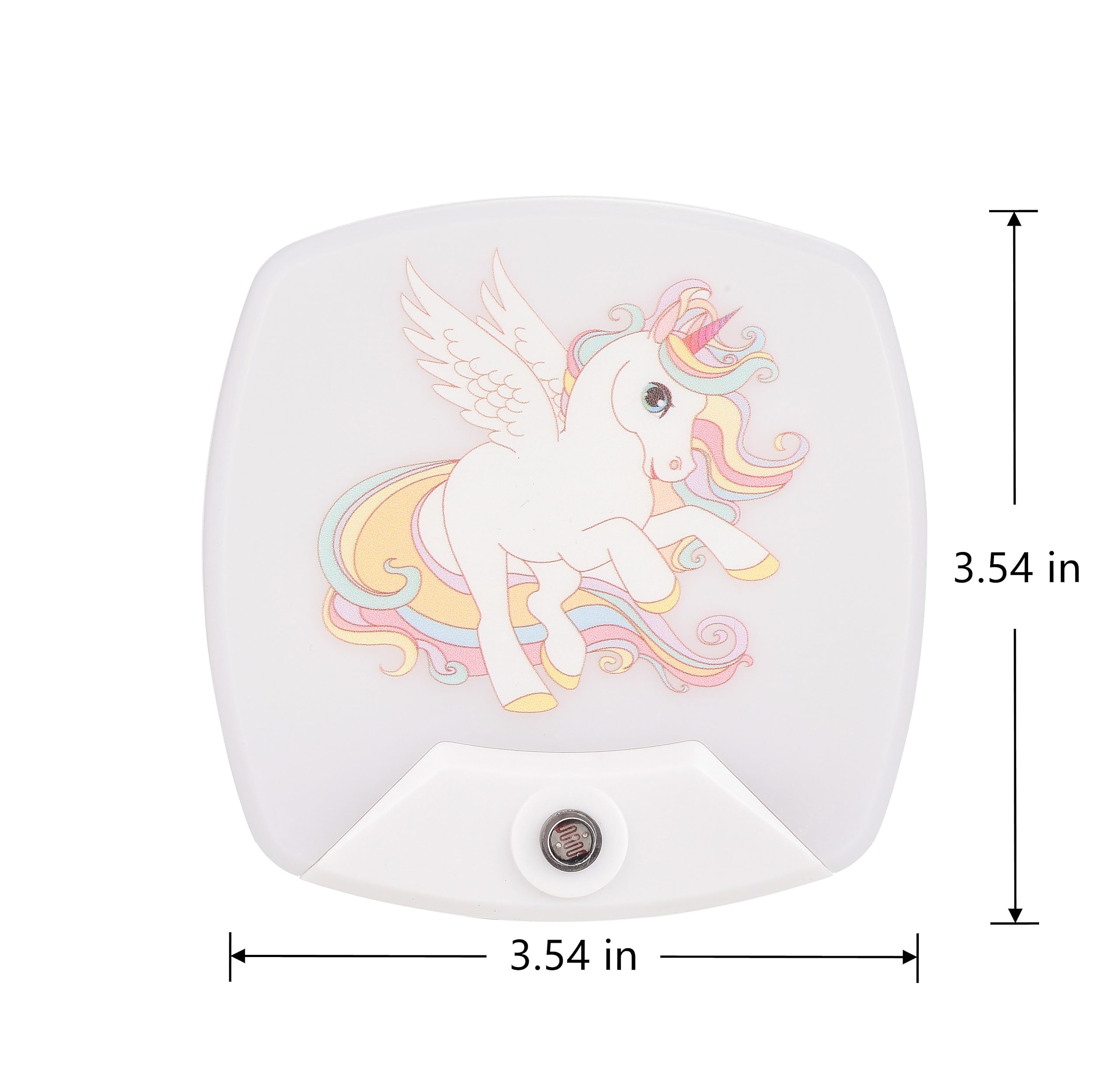 2 Pack - Cartoon Unicorn LED Plug-in Night Light for Kids - Wall Lamp Take Good Care Children Sleep Light Sensor Auto Controlled Nightlights for Baby Nursing C