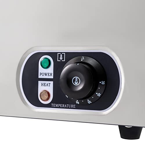 110V Commercial Soup Warmer ,Electric Food Warmer Adjustable Temp. 86-185℉, Stainless Steel Countertop Soup Pot with Tap, Food Warmer for Cheese/Hot Dog/Rice (4x4.2 Qt)