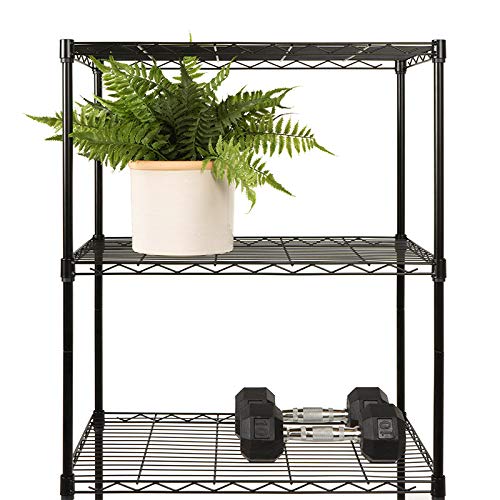 5-Wire Shelving Unit Steel Large Metal Shelf Organizer Garage Storage Shelves Heavy Duty NSF Commercial Grade Utility Storage Metal Layer Rack for Garage Kitchen Office 14"D x 24"W x 60"H,Black