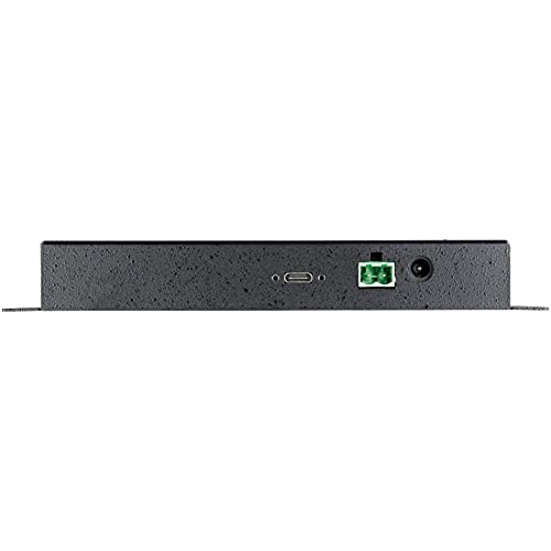 StarTech.com 4-Port USB C Hub 10Gbps - Metal Industrial USB Type-C Hub w/ 3xUSB-A & 1xUSB-C - ESD & Surge Protection - USB-C or USB-A Host - Self-Powered Mountable USB 3.2 Gen 2 Hub, TAA