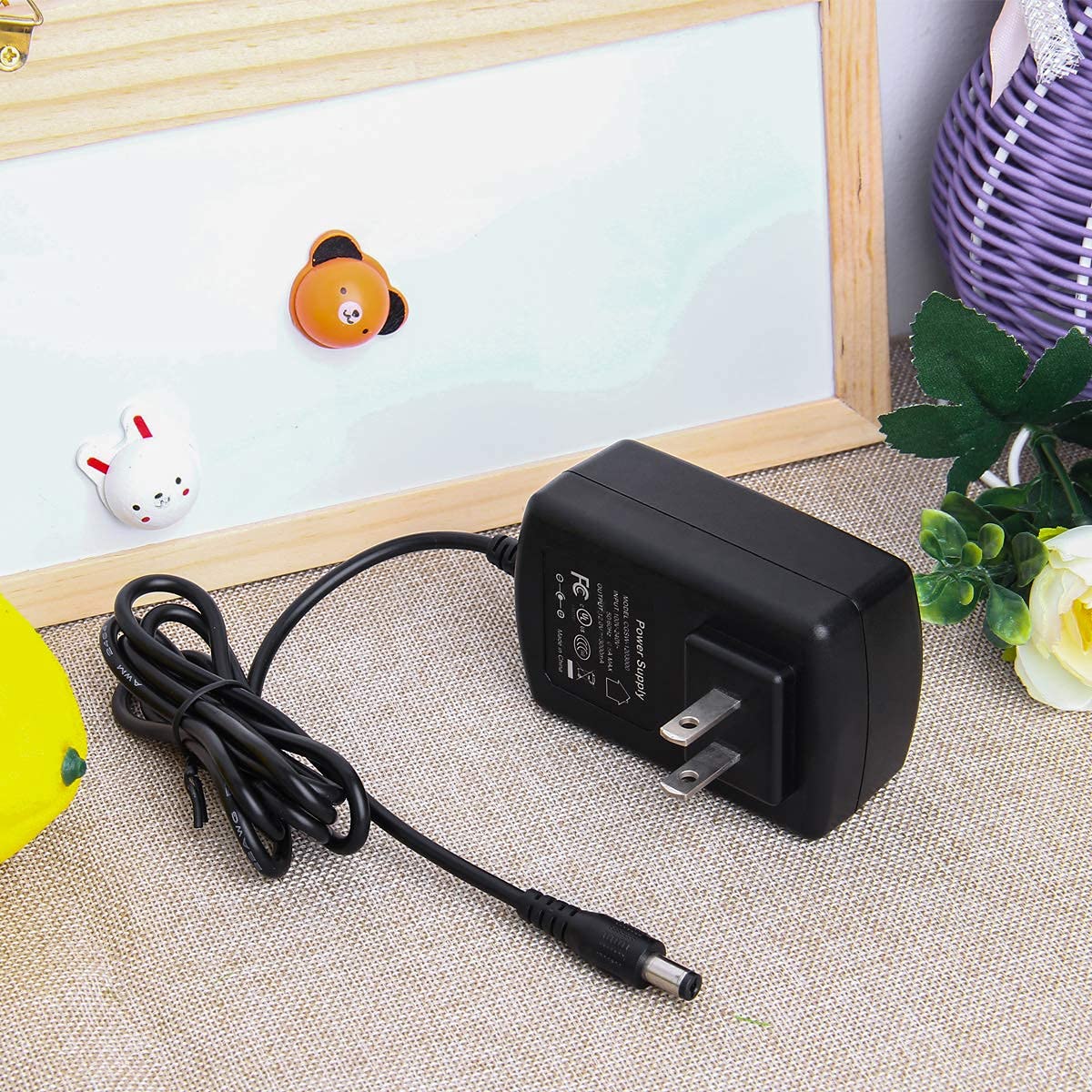 12V 3A Power Supply Adapter SUEPRNIGHT AC 100-240V to DC 12 Volt Power Supply Transformer Converter with 5.5mm x 2.1mm Plug for Router Led Strip Lights CCTV Camera