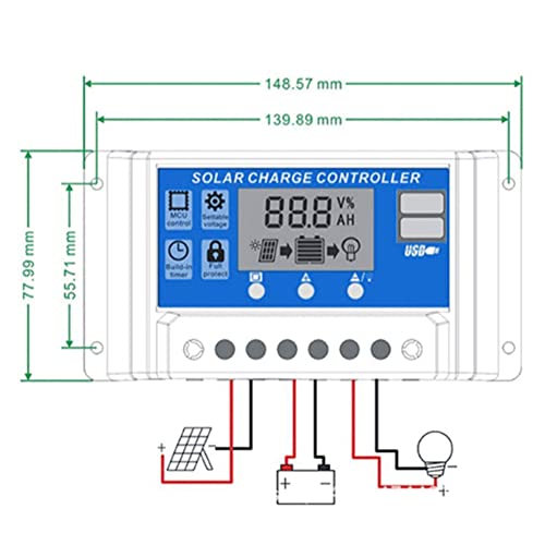 100A Solar Panel ler Solar Re r ler LCD Display Screen Street Lamp System Re ler PWM Re Management Dual USB Output ler