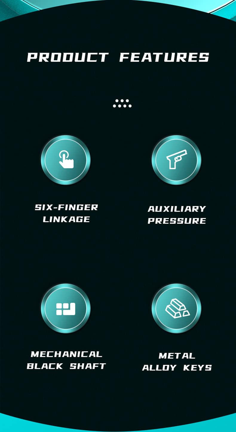 2022 New Model Seven Trees Mobile Game Controller for PUBG/Fornite/Knives Out/Rules of Survival/Call of Duty Gamepad Trigger Aim Button L1R1 L2 R2 Shooter Joystick for iPhone Android iPad Mini 5 Phone Game Pad Accesorios (Blue)