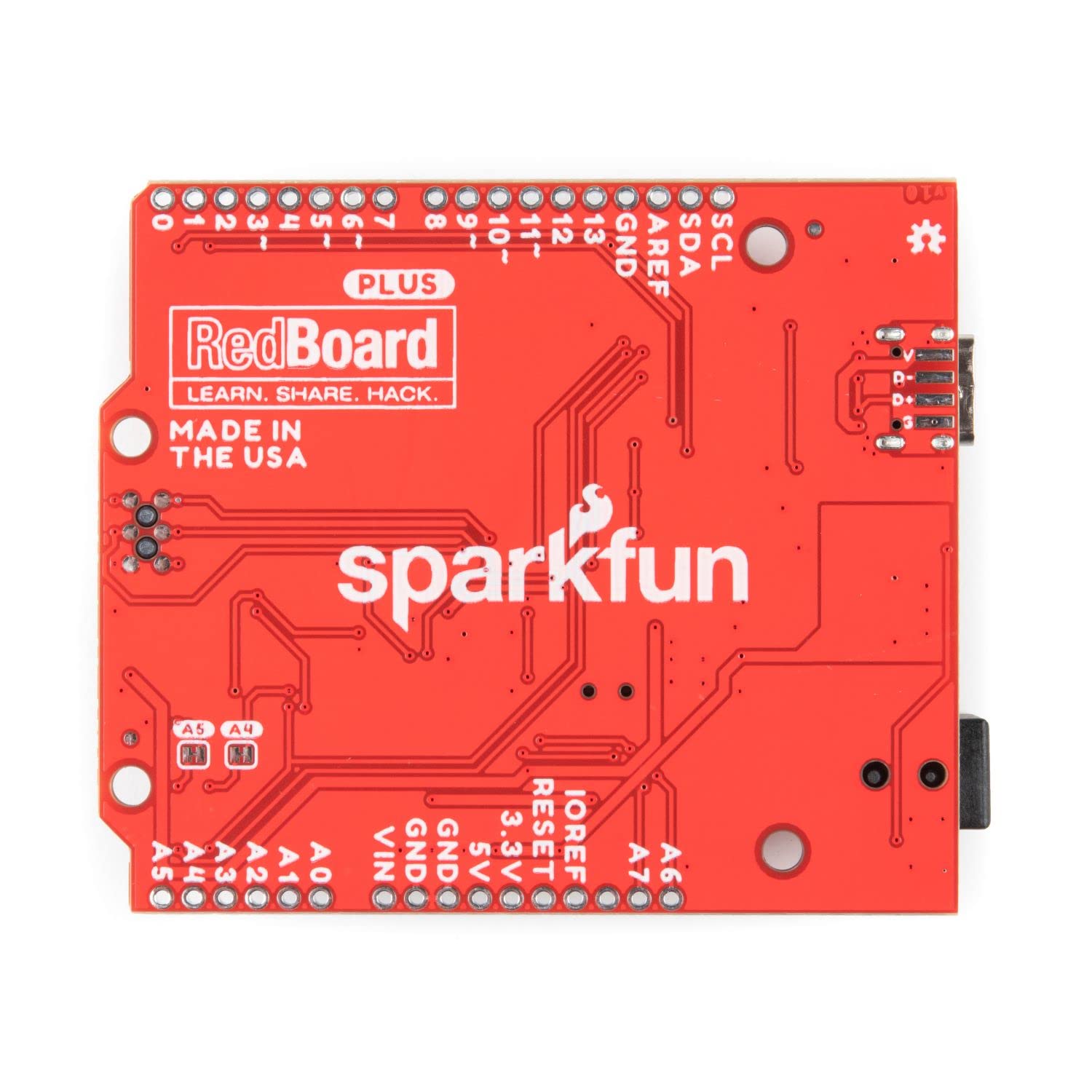 SparkFun RedBoard Plus - ATmega328P microcontroller with Optiboot (UNO) Bootloader - Qwiic Connect System - USB-C Connector - Additional Features to Our RedBoard Qwiic - Input Voltage 5V-15V