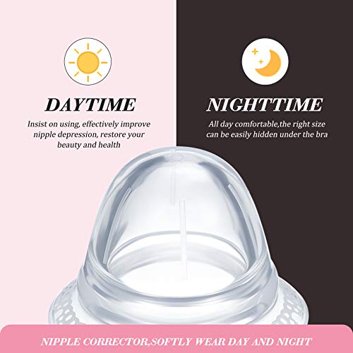 4 Pieces Nipple Sucker Nipple Corrector Nipple Puller Women Breastfeeding Flat Inverted Nipple, Aspirator Nipples Retraction Nipples Silicone Cups for Mommy Girl (Pink)